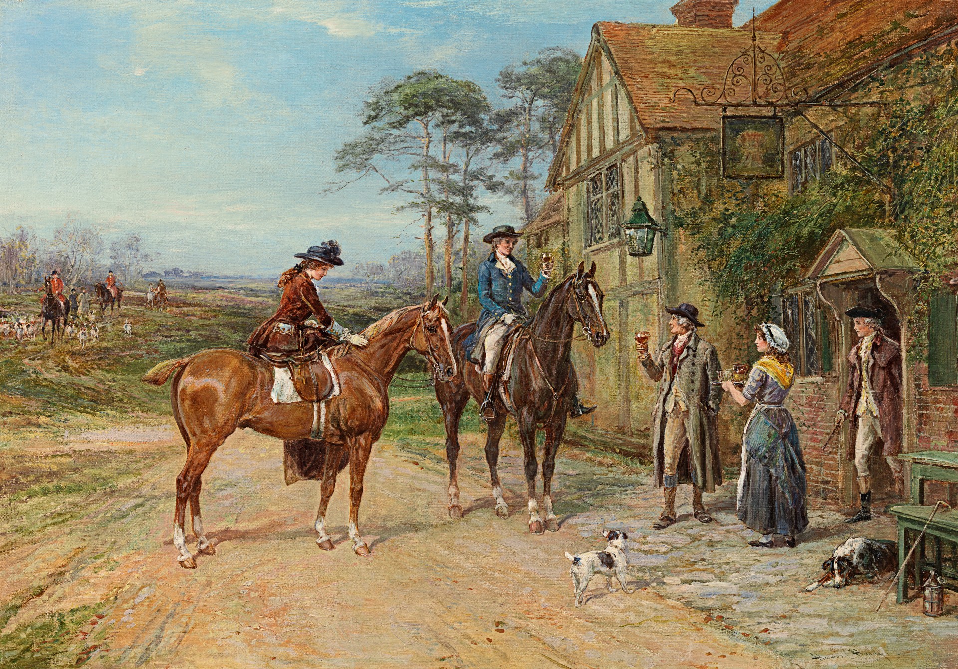 Heywood Hardy - Refreshments at a wayside inn - Richard Green